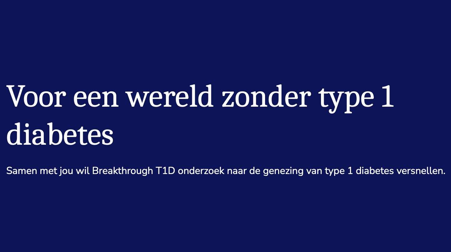 Start een actie voor Stichting Breakthrough T1D - Supporta